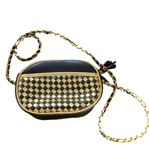 Y&S Handbags | Bags | Ys Handbag Gold Black Small Crossbody Purse ...